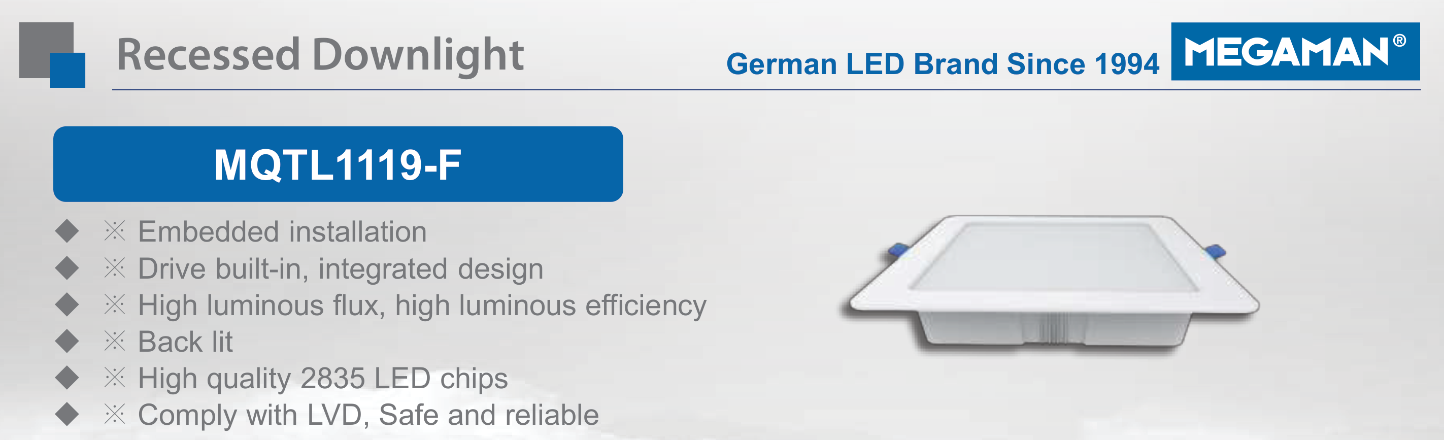 Tampoi Lighting :: Recessed Downlights :: MEGAMAN - 1119-F LED 9W 4 ...